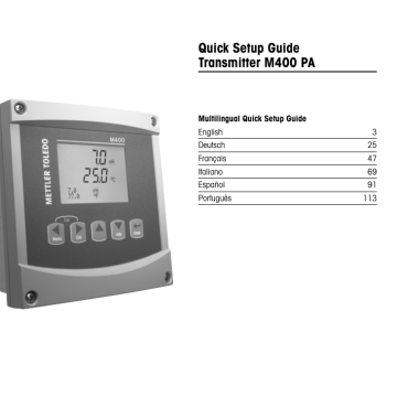 Mettler Toledo M400 Quick Setup Manual | Manualzz