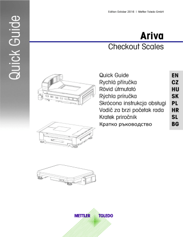Mettler Toledo Ariva-B, Ariva-S Quick Manual | Manualzz