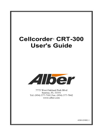 Alber Cellcorder CRT-300 User Manual | Manualzz