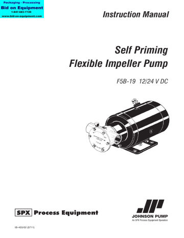SPX Johnson Pump F5B-19 24 V DC Instruction Manual | Manualzz
