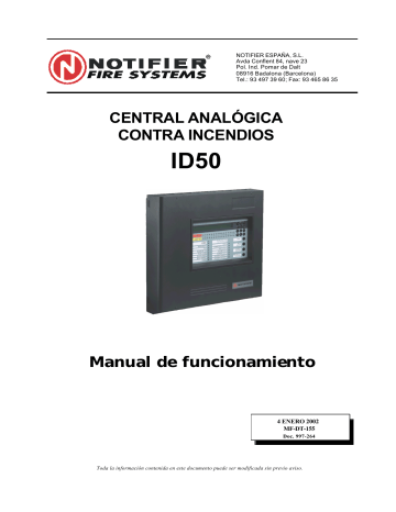 Notifier iD50 Instrucciones de operación | Manualzz
