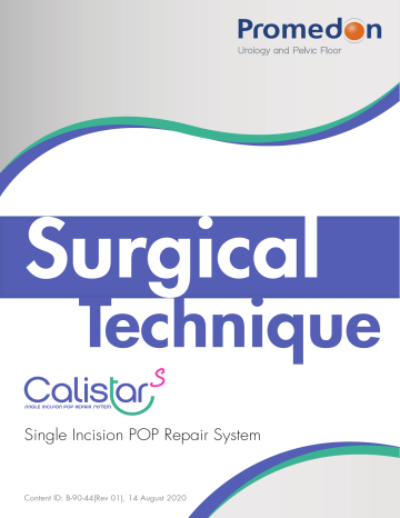 Promedon Calistar S Handbuch | Manualzz