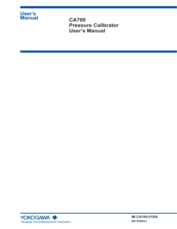 YOKOGAWA CA700-01, CA700-03 User Manual | Manualzz