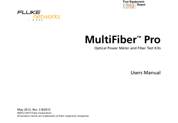 Fluke MultiFiber Pro User Manual | Manualzz