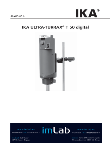 IKA ULTRA-TURRAX T 50 digital, ULTRA-TURRAX T50 basic Manual | Manualzz
