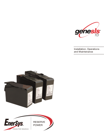 EnerSys Genesis TD Installation, Operation And Maintenance | Manualzz