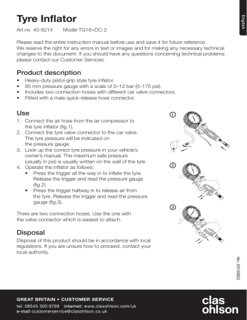 Clas Ohlson TG18+DC-2 Quick Manual | Manualzz
