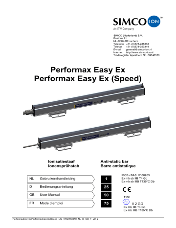 ITW SIMCO ION Performax Easy Ex User Manual | Manualzz