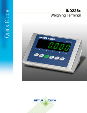 Mettler Toledo multirange IND226x Quick Manual | Manualzz
