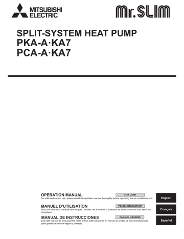 Mitsubishi Electric PCA-A30KA7, PKA-A24KA7 Operation Manual | Manualzz
