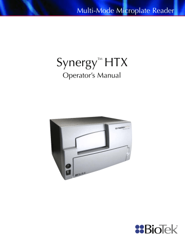 Biotek Synergy HTX Operator's Manual | Manualzz