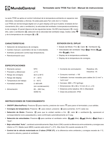 MundoControl TFDE 2T Manual de usuario | Manualzz