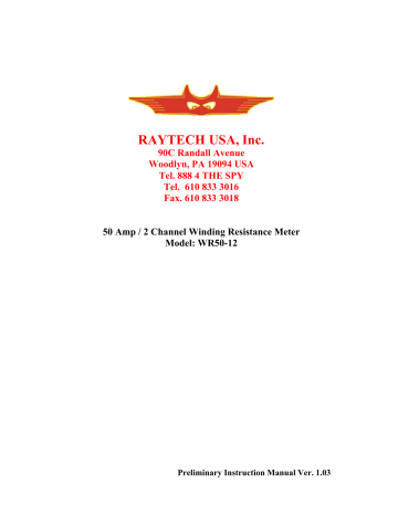 Raytech WR50-12 Preliminary Instruction Manual | Manualzz