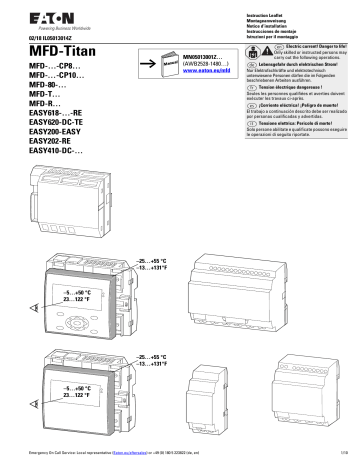 Eaton MFD-AC-R16 Serie, MFD-T Serie, EASY618- Serie, MFD-T, EASY618 ...