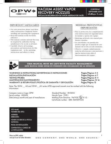 Dover OPW 12VW-AX Series Manual | Manualzz