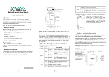 Moxa Technologies NPort 5100 Series Quick Installation Manual | Manualzz