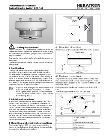 Hekatron ORS 142 Installation Instructions | Manualzz