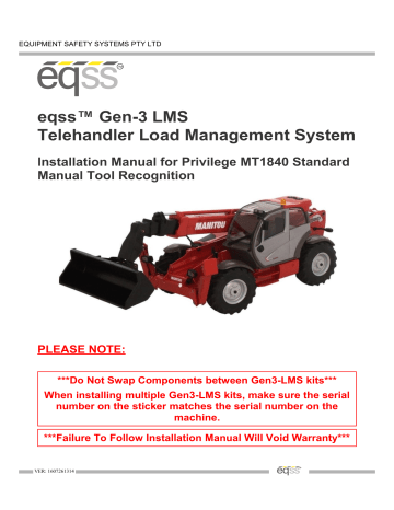 eqss Gen-3 LMS Installation Manual | Manualzz