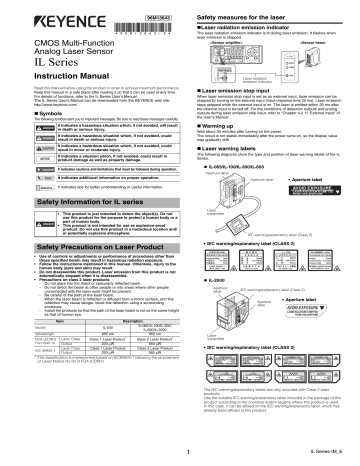 Keyence IL-030, IL-100, IL-300 Instruction Manual | Manualzz