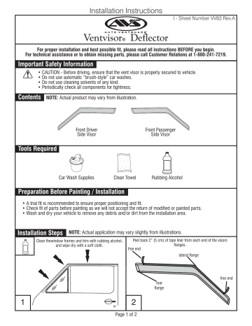 AVS Ventvisor Installation Instructions Manual | Manualzz