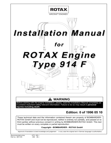 Rotax 914 F Installation Manual | Manualzz