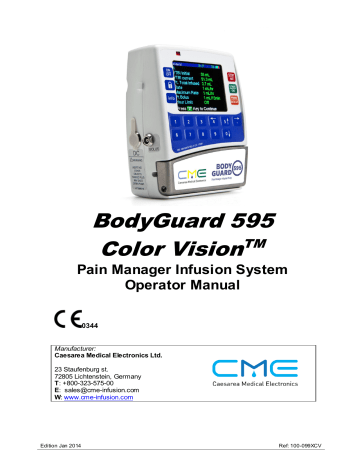 CME BodyGuard 595 Color Vision Operator's Manual | Manualzz