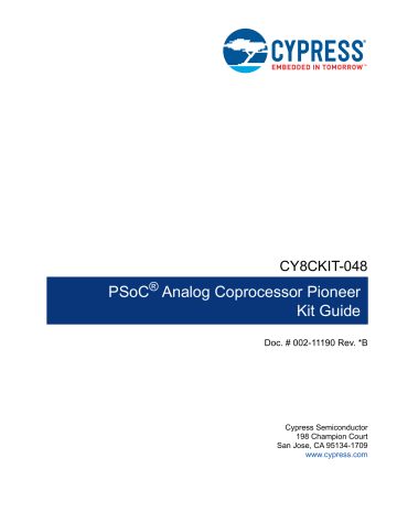 Cypress PSoC CY8CKIT-048 Manual | Manualzz