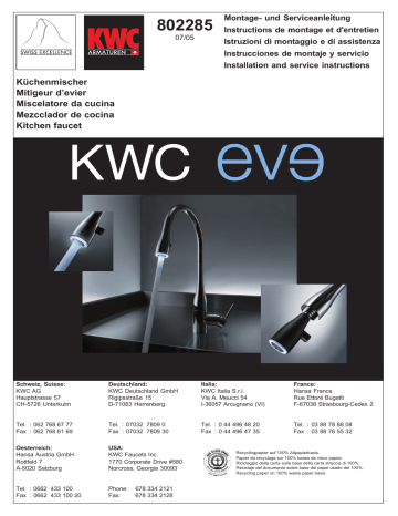KWC EVE 10.121.103.700 Montage- Und Serviceanleitung | Manualzz