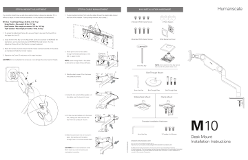 Humanscale M10 Installation Instructions & User Manual | Manualzz