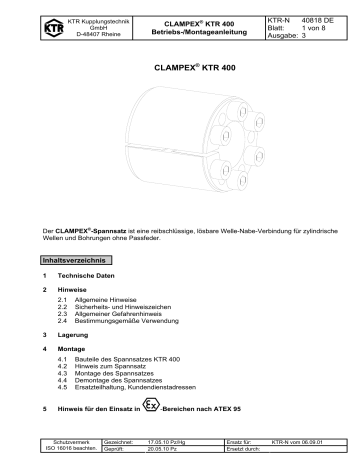 KTR CLAMPEX 400 Betriebs-/Montageanleitung | Manualzz
