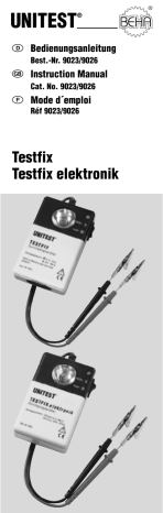 BEHA 9023, 9026, Unitest Testfix Instruction Manual | Manualzz