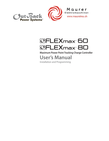 Outback Power Systems FLEXMAX 80 User Manual | Manualzz