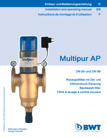 BWT Multipur AP Series Installation And Operating Manual | Manualzz