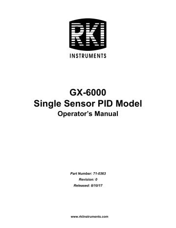 RKI Instruments GX-6000 Operator's Manual | Manualzz