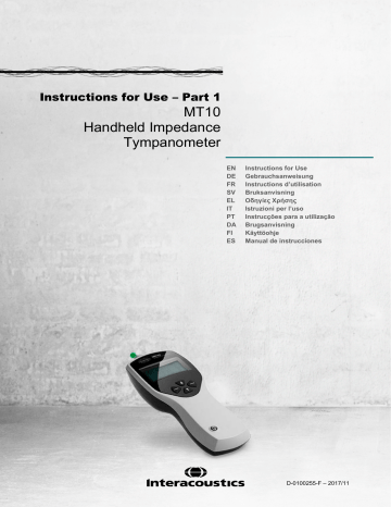 Interacoustics MT10 Instructions For Use Manual | Manualzz