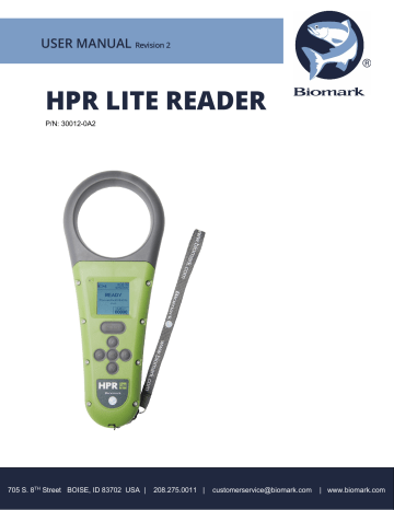 Biomark HPR LITE READER User Manual | Manualzz