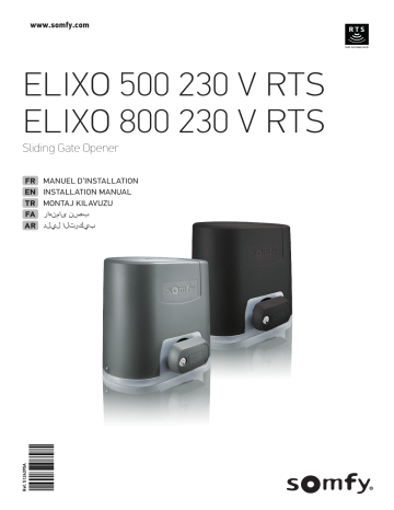 SOMFY Elixo 500 230V RTS, Elixo 800 230V RTS Installation Manual | Manualzz
