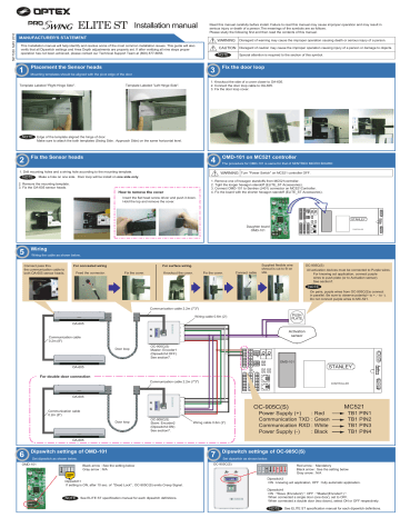 Optex Pro Swing Elite ST Installation Manual | Manualzz