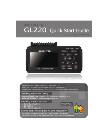 GRAPHTEC midi LOGGER GL220 Quick Start Manual | Manualzz