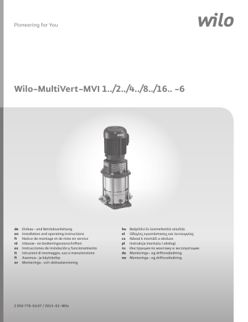 Wilo MultiVert-MVI 2 6 Series Installation And Operating Instructions Manual | Manualzz