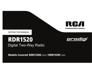RCA Prodigi RDR1520U, Prodigi RDR1520V Instruction Manual | Manualzz
