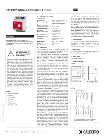 CALECTRO CAT-230V Installationsanleitung | Manualzz