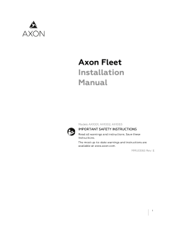 Axon Fleet - Installation manual, Quick start Guide | manualzz.com
