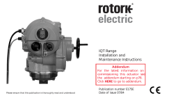 rotork IQTM - Installation and Maintenance Instructions, Manual ...
