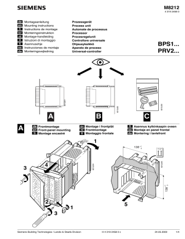 Siemens PRV2 serie Montageanleitung | Manualzz