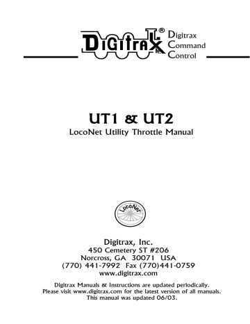 Digitrax UT1 Manual | Manualzz