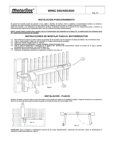 Motorline professional WING 300 Manual de usuario | Manualzz