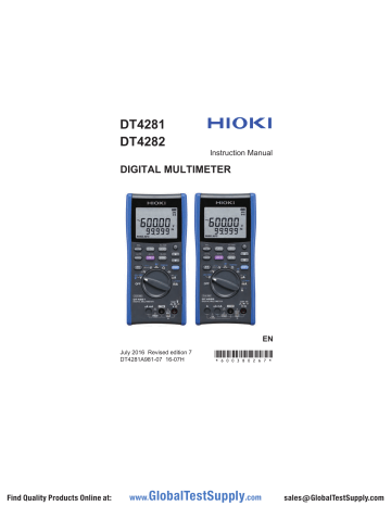 Hioki DT4281, DT4282 Instruction Manual | Manualzz