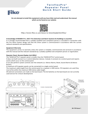 Fike Twinflex Pro 2 Quick Start Manual | Manualzz
