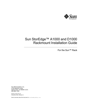 Sun Microsystems StorEdge A1000 Installation Manual | Manualzz